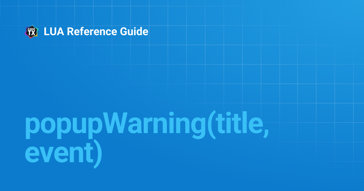 Popupwarningtitle Event 210 Lua Reference Guide 4018