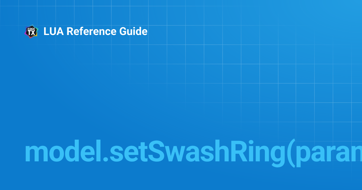 model.setSwashRing(params) | LUA Reference Guide
