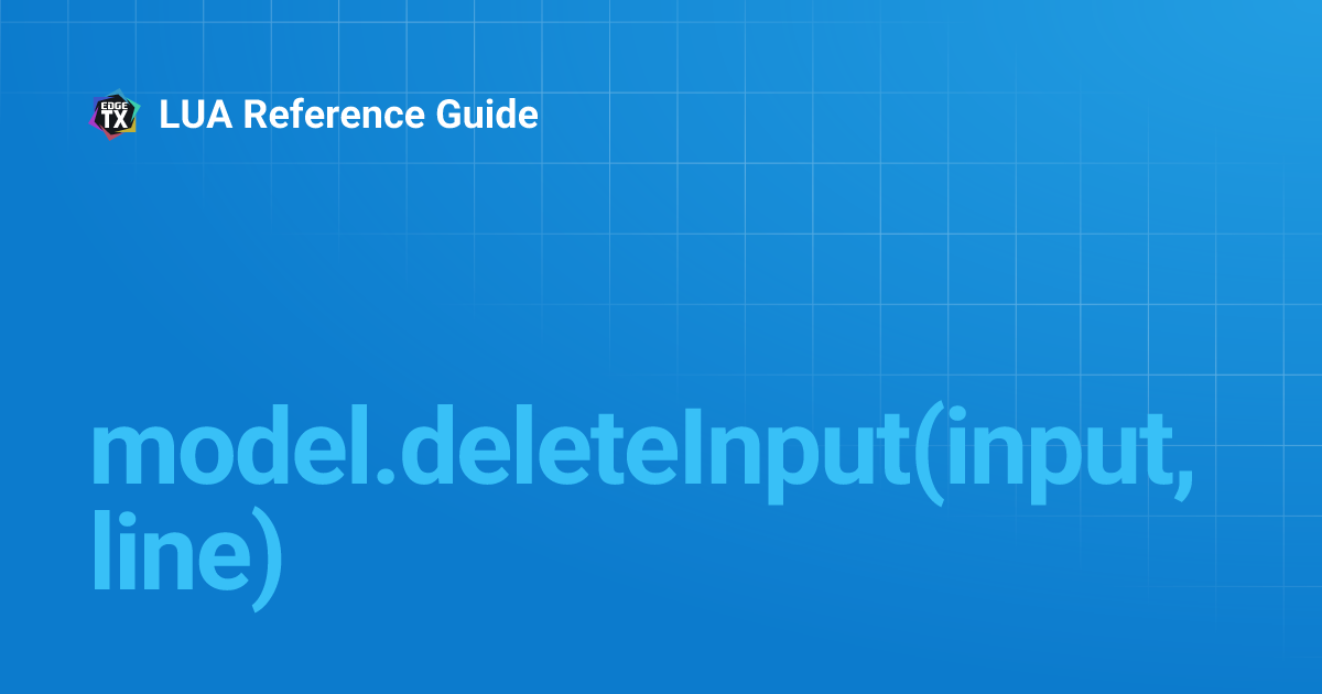 model.deleteInput(input, line) | LUA Reference Guide