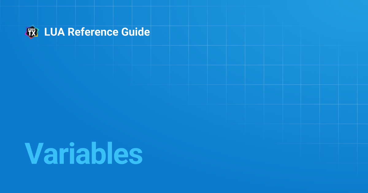 Variables | LUA Reference Guide